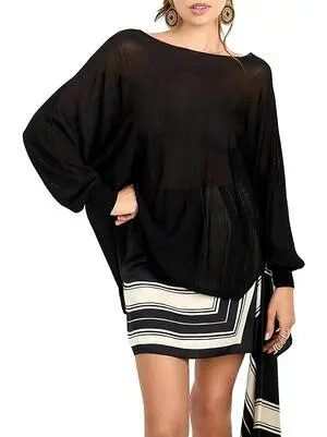 Trina Turk Long Sleeve Pullover - Black