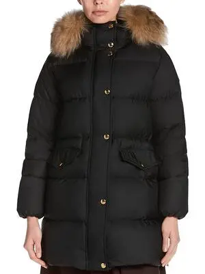 Moncler Aphroties Down Parka With Shearling Trim - Black