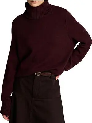 Vince Wool & Cashmere Turtleneck Sweater - Plum