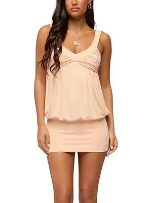 EDIKTED Adrey Gathered Bubble Mini Dress - Orange