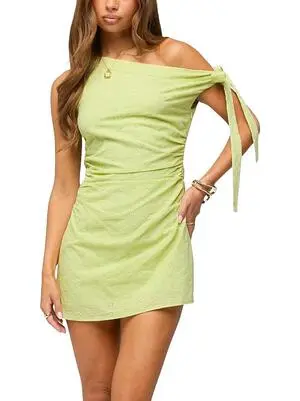 EDIKTED Edikted Zimi Eyelet One Shoulder Mini Dress