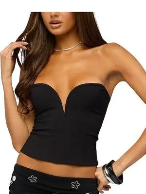 EDIKTED Beckett Strapless Sweetheart Top - Black
