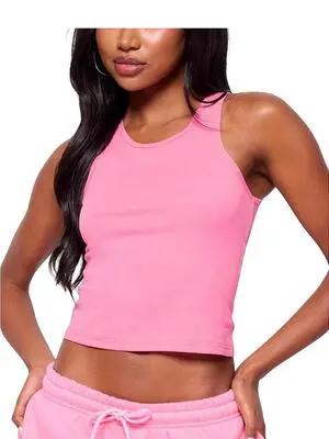 EDIKTED Francie Ribbed Tank Top - Pink