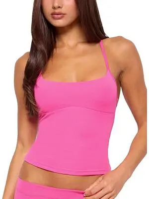 EDIKTED Dafni Scoop Neck Tank Top - Pink