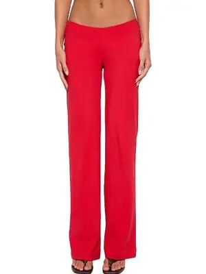 EDIKTED Edikted Anika Scooped Straight Leg Pants Red