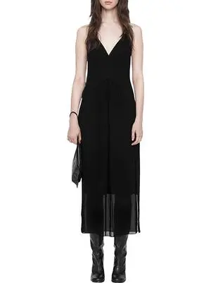 ALLSAINTS Fawn Pleated Midi Dress - Black