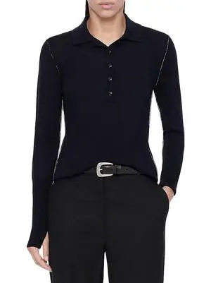 ALLSAINTS ALLSAINTS Martel Wool Polo Sweater Black