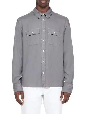 ALLSAINTS Bond Long Sleeve Shirt Cloud Grey