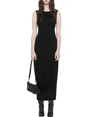 ALLSAINTS Allsaints Ilia Twist Back Midi Dress Black