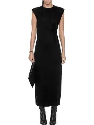 ALLSAINTS Allsaints Kayla Merino Wool Midi Dress Black