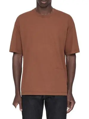 ALLSAINTS Maddox Cotton Plain Jersey Crewneck T-shirt Rust Orange