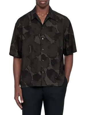 ALLSAINTS Tulip Short Sleeve Shirt - Black/grey