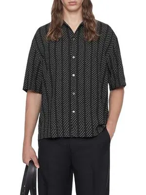 ALLSAINTS Quasar Short Sleeve Shirt - Black/grey