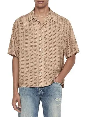 ALLSAINTS Quasar Short Sleeve Shirt - Camel/red