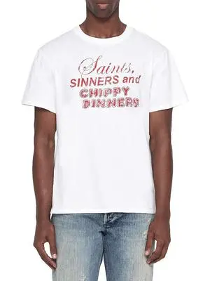 ALLSAINTS Chippy Dinners Cotton Crewneck T-shirt - Optic White