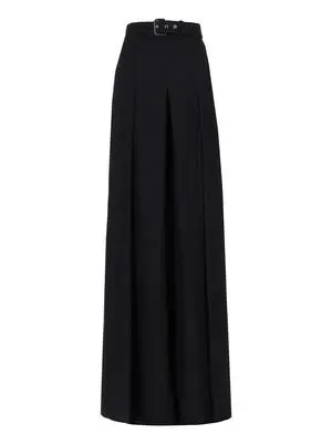 Alberta Ferretti Wide Leg Belted Trousers - Black