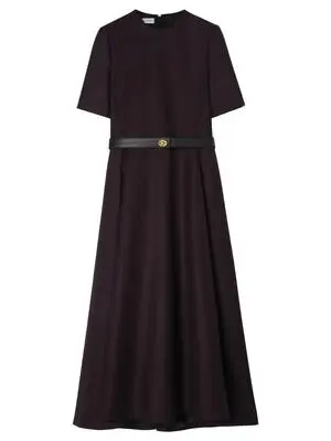 BURBERRY Burberry Wool Check Midi Dress