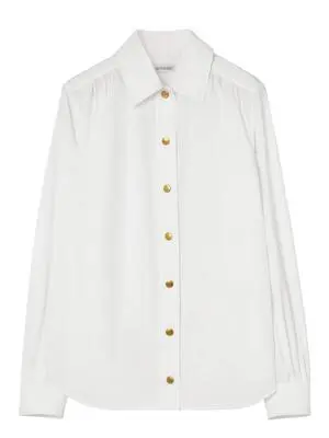 BURBERRY Burberry Cotton Poplin Shirt With Equestrian Knight Design Press-Stud Detail