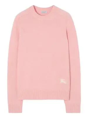 Burberry Burberry Cashmere Crew-Neck Sweater With Equestrian Knight Design Pink