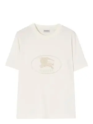 Burberry Cotton T-shirt With Knight Stamp Detail - Beige