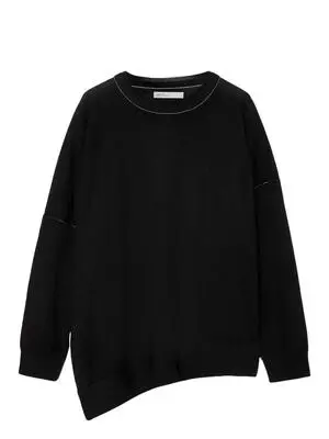 ALLSAINTS Merino Wool Asymmetric Martel Sweater - Black