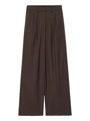 ALLSAINTS Laura Wide-leg Pleated Trousers - Brown