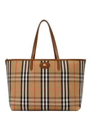 Burberry Medium Suede-check Reversible Bloomsbury Tote Bag - Beige