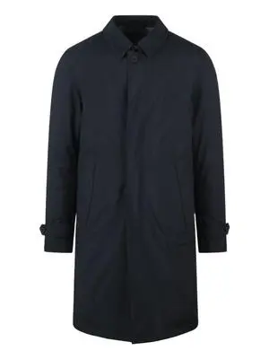 Herno Collared Button-up Padded Coat - Black