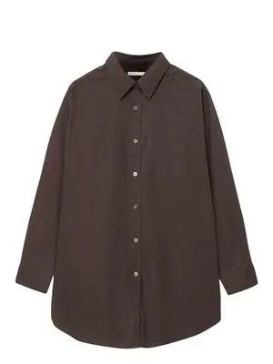 ALLSAINTS Kaia Organic Cotton Oversized Shirt - Brown