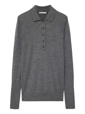 ALLSAINTS AllSaints Merino Wool Martel Polo Sweater Grey