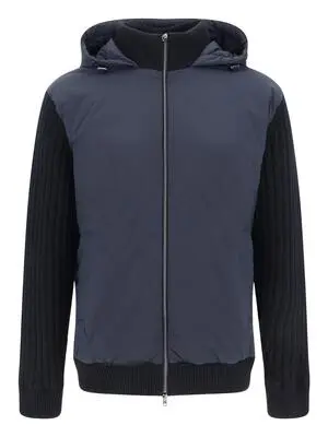 HERNO Herno Knitted-Panelled Zipped Hooded Jacket