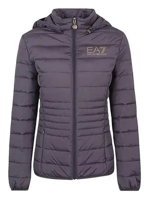 EA7 Puffer Jacket With Hood - Black