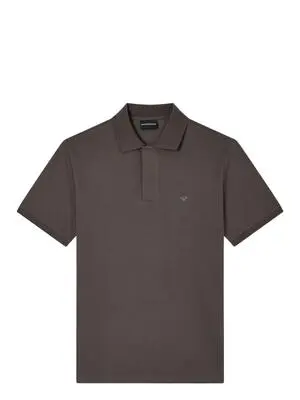 Emporio Armani Logo Patch Short-sleeved Polo Shirt - Grey