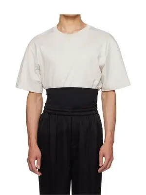 MUGLER Ribbed Round-neck T-shirt - Black