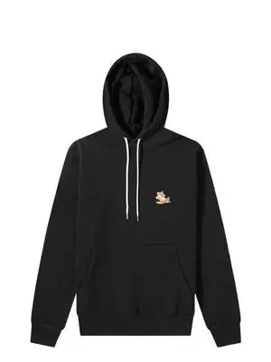 Maison Kitsuné All Right“ Fox Embroidered Hoodie - Black