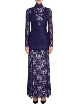 Rabanne Lace Maxi Dress - Navy