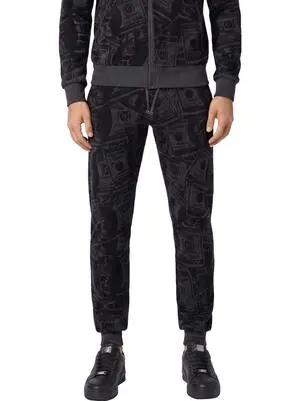 Philipp Plein Slim Fit Jersey Jogging Trousers With Graphic Print - Black