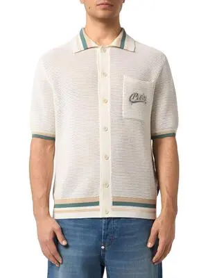 Philipp Plein Short-sleeve Cotton Mesh Polo Shirt With Contrast Tipping - White