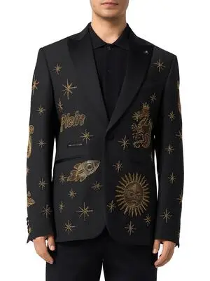 Philipp Plein Embellished Blazer - Black