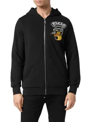 Philipp Plein Graphic Print Zip-up Hoodie - Black