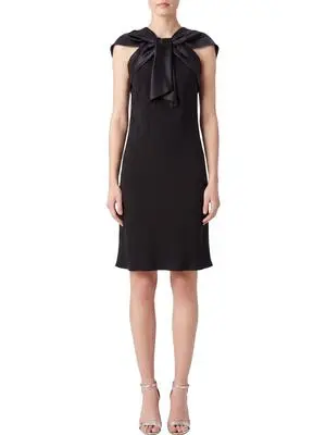 Alberta Ferretti Bow Neck Dress - Black
