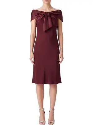 Alberta Ferretti Bow Neck Dress - Red