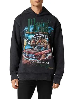 Philipp Plein Graphic Print Hoodie - Black