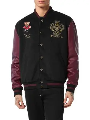PHILIPP PLEIN Philipp Plein Teddy Bear Varsity Jacket