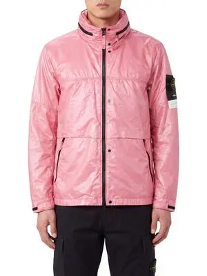 Stone Island Stone Island Zip-Up Jacket With Stand Collar Pink