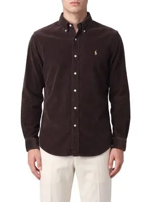 Polo Ralph Lauren Corduroy Shirt With Button-down Collar And Logo - Brown