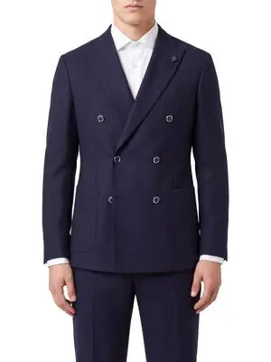 LARDINI Double Breasted Jacket - Blue