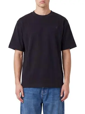 NEW BALANCE Crewneck Cotton T-shirt With A Tone-on-tone Embroidered Logo - Black