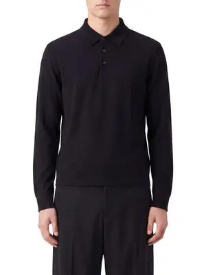 THE ROW Long-sleeved Knit Polo Shirt In Wool And Silk With Classic Collar