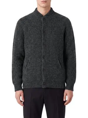 Giorgio Armani Ribbed Button-up Sweater - Grey
